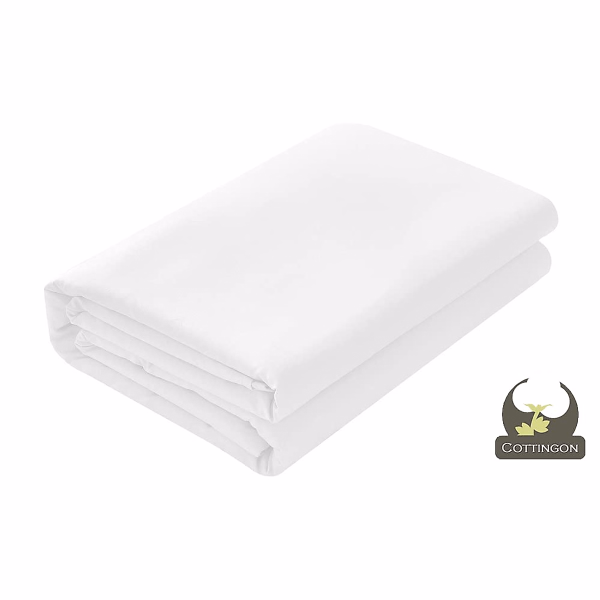 Cot Sheet and Pillow Case 4 Piece Set - 1 cot Fitted Sheet 33" x 75", 1 cot Flat Sheet 64"x 94", 2 Pillow Cases 20"x 30" Perfect for Folding Guest Bed Frame,Rollaway Beds (White Solid)