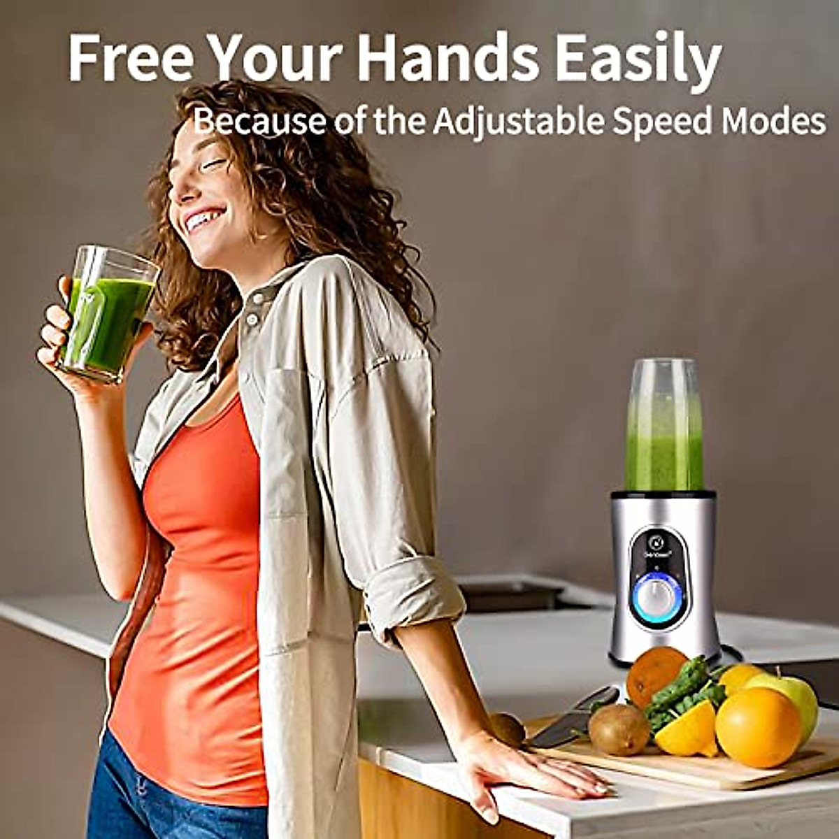 Genteen Personal Smoothie Bullet Blender,650W| 8 Pcs Smoothie Blender with 3 Speeds,24+17oz Travel Bottles BPA Free Single Serve Blender for Protein Shakes (Silver)