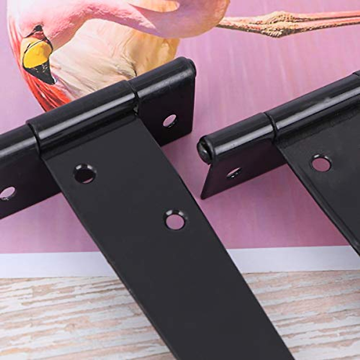 2PCS Black T Strap Hinges Heavy Duty Gate Hinges for Wooden Fences or Metal Iron Rustproof Barn Door Hinges Shed Door Hinges (12 Inch)