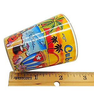 Westmon Works Cuba Shot Glass Cuban Souvenir Pack Two of the Same Glasses Featuring Scenes from the Tropical Island Nation