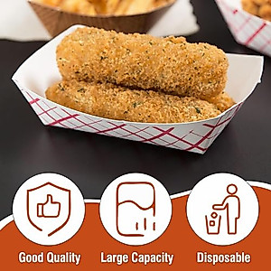 Concession Essentials 1lb Paper Food Trays. Heavy Duty, Grease Resistant. 1 Lb Paper Food Trays.50 Pack. Perfect for Carnivals and Concession Stands.