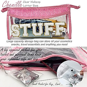 Clear Bogg Bag Organizer/Divider Pouch Insert Accessories for X Large Size, Waterproof, 7 Pockets, Lightweight (Pink&Transparent)