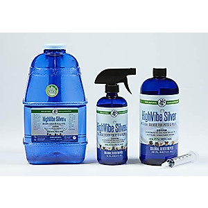 Holistic Pet Care HighVibe Silver- Colloidal Silver for Pets- 20 PPM 1 Gallon - for Dogs, Cats, Horses and All Pets