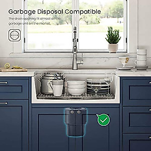 KIBI K2-SF36 Single Bowl Heat Safe Glazing Fireclay Farmhouse Kitchen Sink Apron Front 36 inch with Bottom Grid and Strainer (Pure series) (White)