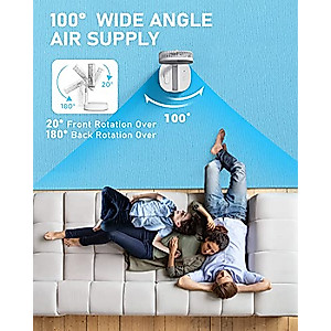 Portable Foldable Fan for Travel, Esemoil 8" Oscillating Rechargeable Fan with Remote, 10800mAh Rechargeable Folding Standing Table Fan with 4 Speeds, Floor Pedestal Fan for Bedroom Office Travel Camp