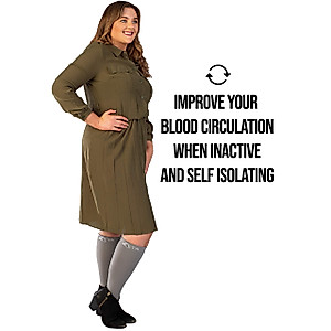 Zeta Wear Plus Size Leg Sleeve Support Socks - The Wide Calf Compression Socks Men and Women Love for Its Amazing Fit, Cotton-Rich Comfort, Compression & Soothing Relief, 1 Pair, 3XL, Gray