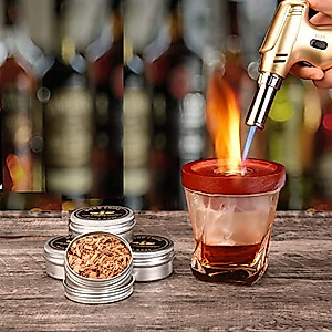 Cocktail Smoker Kit with Torch – 4 Flavors Wood Chips – Bourbon, Infuser Kit, Old Fashioned Drink Smoker Kit, Amazing Valentine Gifts for Men, Dad, Husband (Without Butane)
