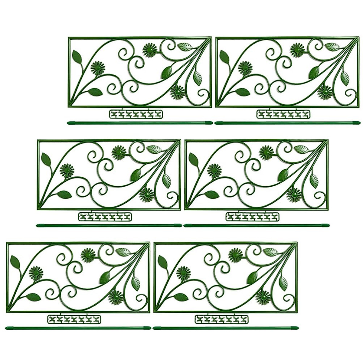 Didiseaon 6pcs Tomato Support Garden Fence Edging Orchid Support Stakes Decorative Garden Edging Lawn Fence Pot Plants Indoor Vine Plant Climbing Stand Planter Climbing Vine Fiberglass Rod