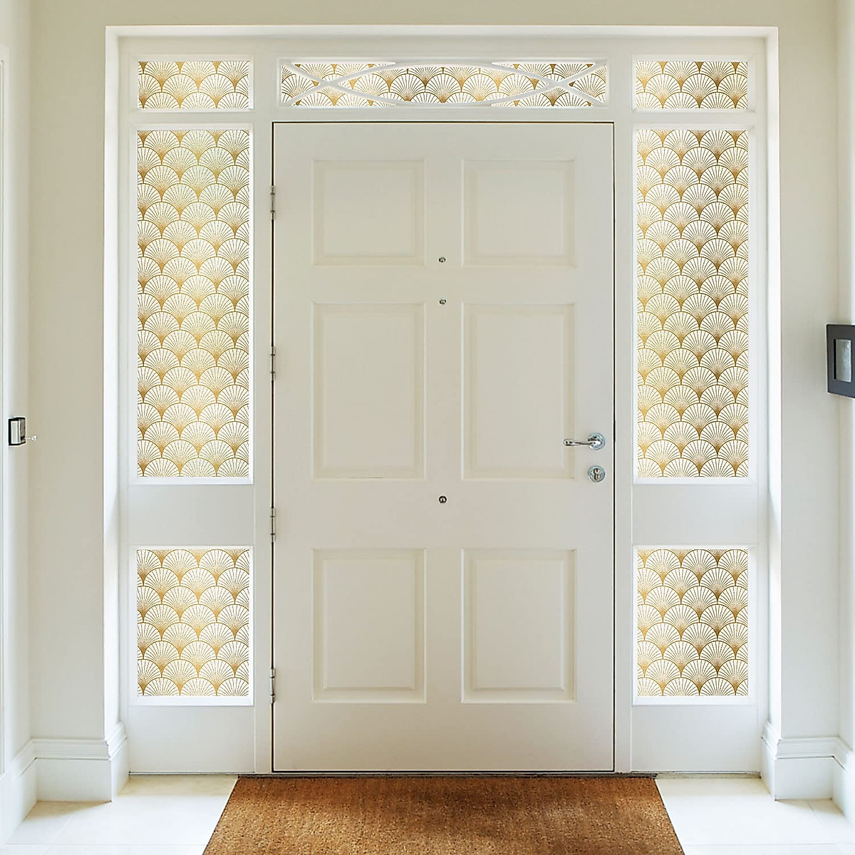 DKTIE Window Privacy Film Frosted Glass Static Clings Non Adhesive with Installation Tools, Modern Home Improvement Style (B117, 17.7'' x 78.7'')