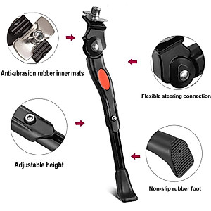 Bike Kickstand Adjustable Middle Support Stand for 22 24 26 Inch Bicycles with 2 Hexagon Wrenches