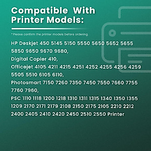 GREENBOX Remanufactured 56 57 High-Yield Ink Cartridge Replacement for HP 56 57 C6656AN C6657A for Deskjet 5650 5550 5150 Photosmart 7350 7260 7450 7550 7760 PSC 2210 Printer (1 Black 1 Tri-Color)