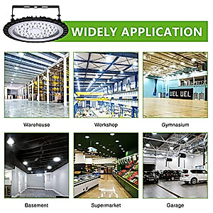 100W UFO LED High Bay Light, 10000 LM Factory Warehouse Industrial Lighting, 6000-6500K Shop Warehouse LED Lights, IP54 Waterproof, Commercial LED Bay Lighting for Garage Factory Workshop Gym