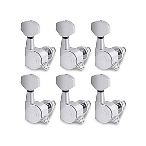 Rubatone Locking Guitar String Tuning Pegs Sealed Machine Heads Tuners Tuning Keys 6 In Line for Right Handed Electric Guitar or Acoustic Guitar Chrome.