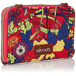 Sakroots Women's Artist Circle Smartphone Crossbody, Hot Pink Flower Power, One Size