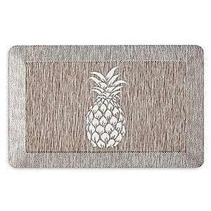 Martha Stewart Aloha Modern Pineapple Anti-Fatigue Air-Infused Kitchen Mat, Coffee Brown, 19.6"x32"