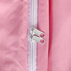 NTBAY Queen Pink Duvet Cover - 1 Duvet Cover (90"x90") and 2 Pillow Shams, 3 Pieces, Soft Brushed Microfiber Comforter Cover with Zipper Closure, Pink