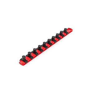 TEKTON 1/2 Inch Drive x 13 Inch Socket Rail, 10 Clips (Red) | OSR22110