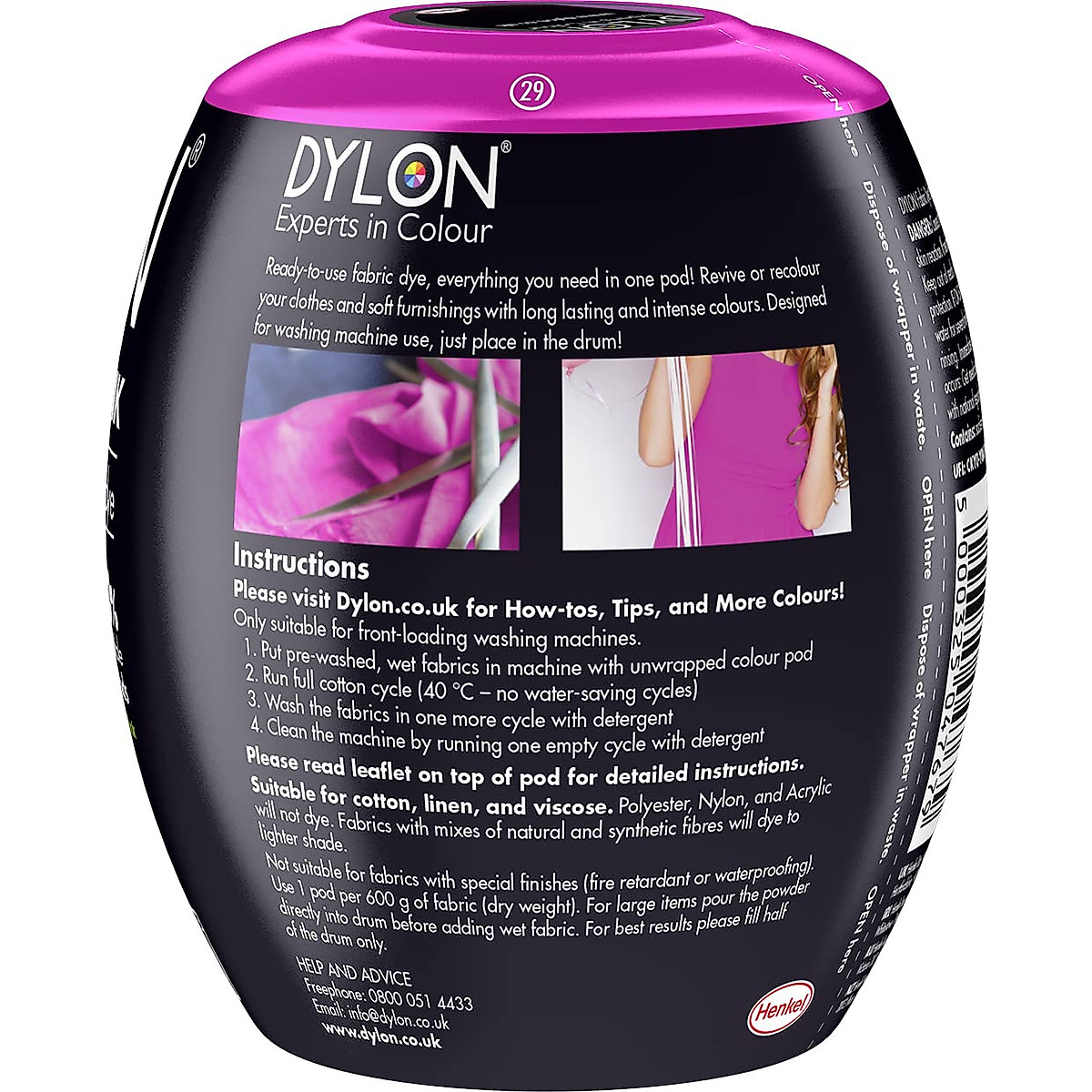 Dylon Machine Dye Pod, 350g, Passion Pink