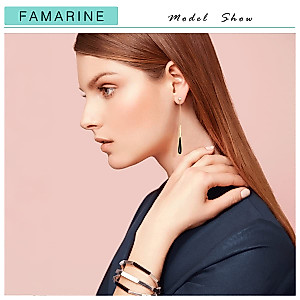 FAMARINE Black Earrings, Black Dangle Earrings for Women Waterdrop Drip Earrings Valentines Earrings