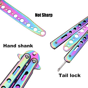 LEYAOAndizhich Folding Colorful Tool, Tactical Stainless Steel Folding Butterfly-Open Style, Best Balance and Inertia, Great for Beginners