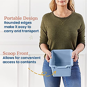 ECR4Kids Scoop Front Storage Bin, Multipurpose Organization, Powder Blue, 5-Piece