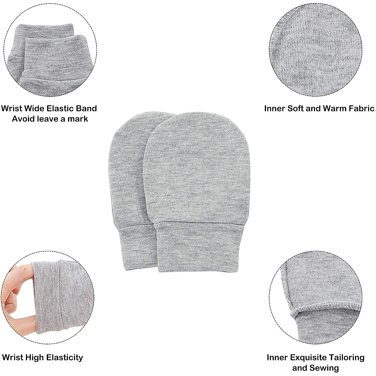 Baby Boy Hat and Mitten Set Baby Beanie for Boys Knot Newborn Hat Infant Caps Baby Accessories Fall Winter 0-6 Months 4 Pack A