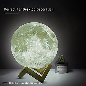 Lamp Holder,Funien Wood Bracket Moon Lamp Holder Detachable Wooden Stand for 3D Printing Moon Lamp Ball Shaped Night Light, Small Size