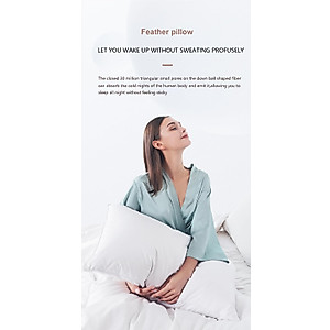 Luxury Sleep Goose Down Feather Pillow, Five-Star Hotel Goose Down Pillow, Cotton Neck Protection and Sleep aid Pillow core, 95% Goose Down content, 1 Pack