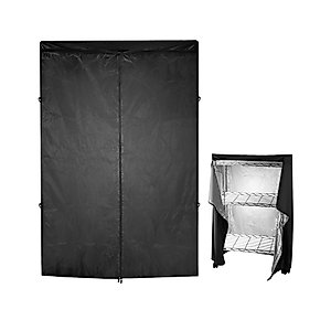 QWORK Wire Rack Cover Shelf Cover, High Density Waterproof/Dustproof Storage Shelving Unit Cover, Fits Racks 48" L x 19''D x 72''H, Used to Cover Sundries,1 Pack (Black)