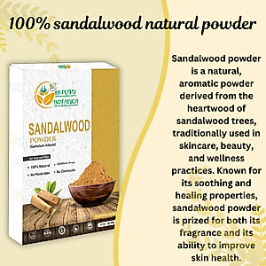 Herbs Botanica Chandan Organic Sandalwood Powder, 100 gm / 3.52 oz, Face Pack & Mask, Tilak, Auspicious Occasions, Natural Cleansing & Soothing Powder for Wrinkles