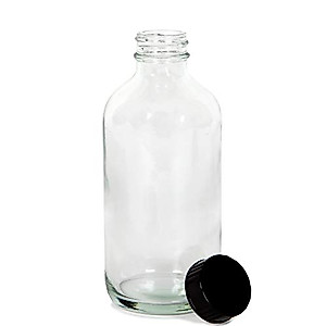 Vivaplex, 12, Clear, 8 oz Glass Bottles, with Lids