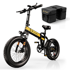 CYCROWN Cycknight Electric Bike for Adults Foldable 750W Ebike with 48V 12.5AH Removable Battery, 25 MPH 60 Miles Folding Ebikes for Adult 20" x 4.0" Fat Tire Electric Bike with Dual Shock Absorber