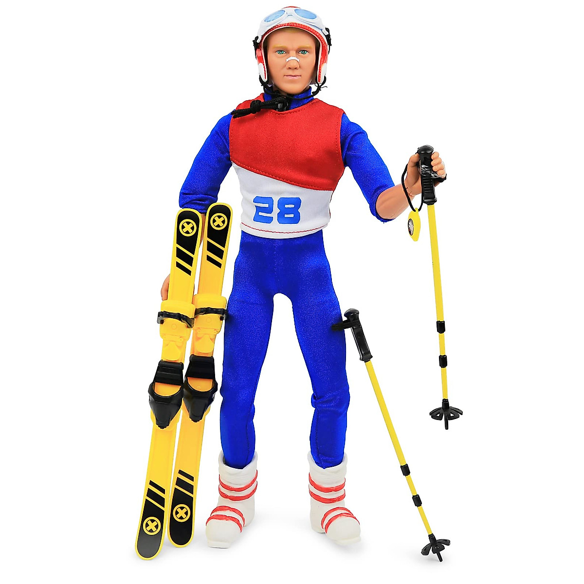 Click N' Play CNP30602 Sports & Adventure Skiing 12"" Action Figure Play Set with Accessories, 12 inches, Brown/A