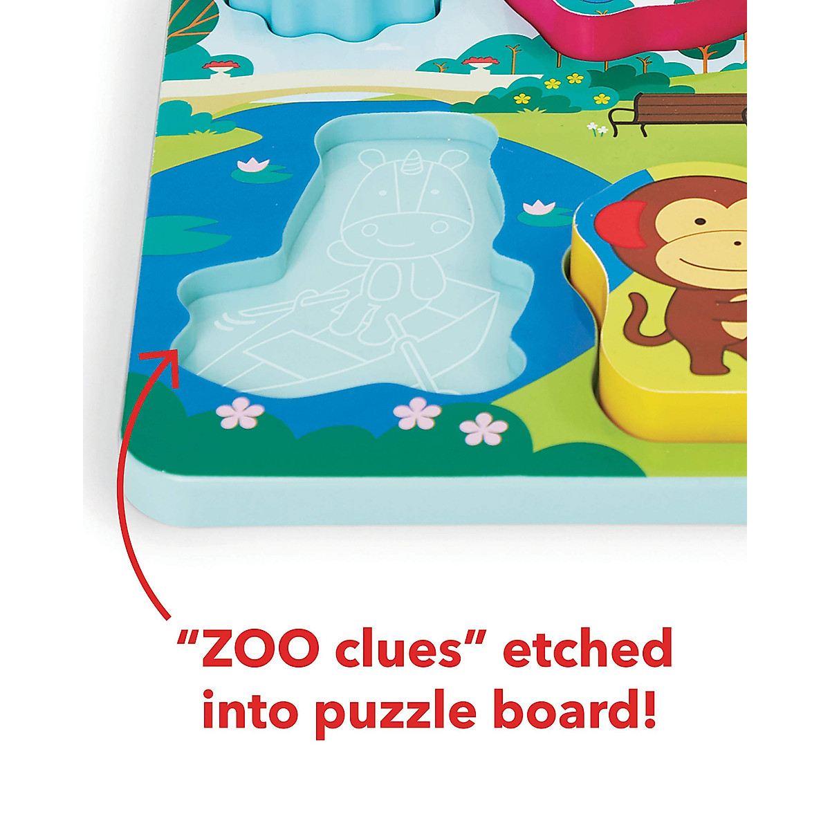Skip Hop Baby's First Puzzle, Zoo Park Pals, Includes 8 puzzle pieces & puzzle board