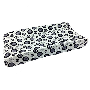 One Grace Place Teyo's Tires Changing Pad Cover, Black/White