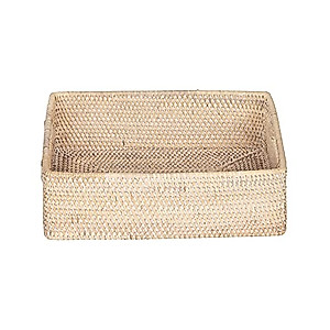 Kouboo 1060123 Laguna Rattan Shelf & Organizing Basket, Off White/Latte
