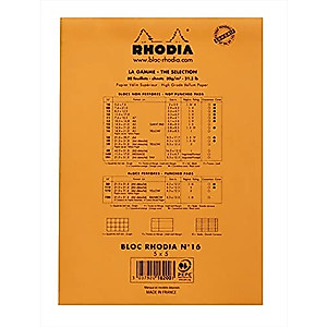 Rhodia Notepad, No16 A5, Squared - Orange