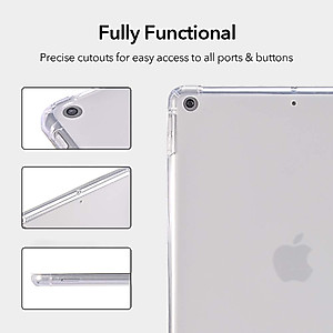 Idocolors Pink Love Heart Pad Case White Case for ipad 7th/8th/9th Generation (iPad 10.2 Inch Case 2019/2020/ 2021) Cute Girly Anti-Scratch Shockproof with Pencil Holder Trifold Stand Case