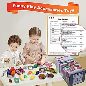 Toys for 3 4 Year Old Girls Boys,45PCS Stainless Steel Play Kitchen Accessories Toys for Girls,Play Food Sets for Kids Kitchen,Toddler Toys for Girl,Christmas Easter Valentines Day Gifts Toys for Kids