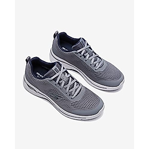 Skechers Men's Gowalk Arch Fit-Athletic Workout Walking Shoe with Air Cooled Foam Sneaker, Grey/Navy, 11.5 X-Wide