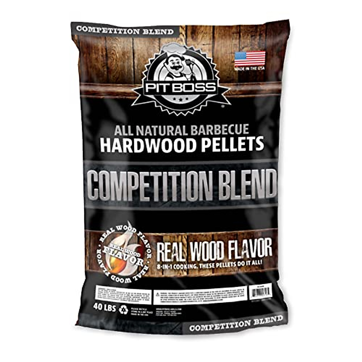 Pit Boss 55435 40 Pound Package BBQ Wood Pellets for Outdoor Pellet Grill, Competition Blend for Pork, Poultry, Vegetables, and Beef