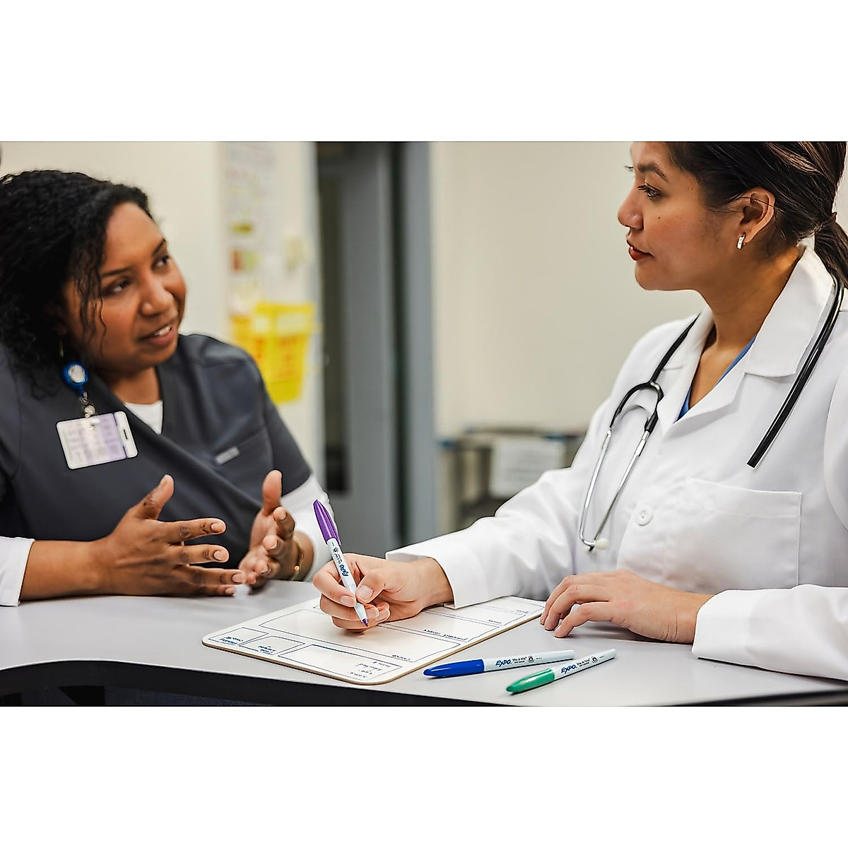 Expo Vis-A-Vis Wet-Erase Marker, Fine Point, Black Ink, Dozen (San16001)