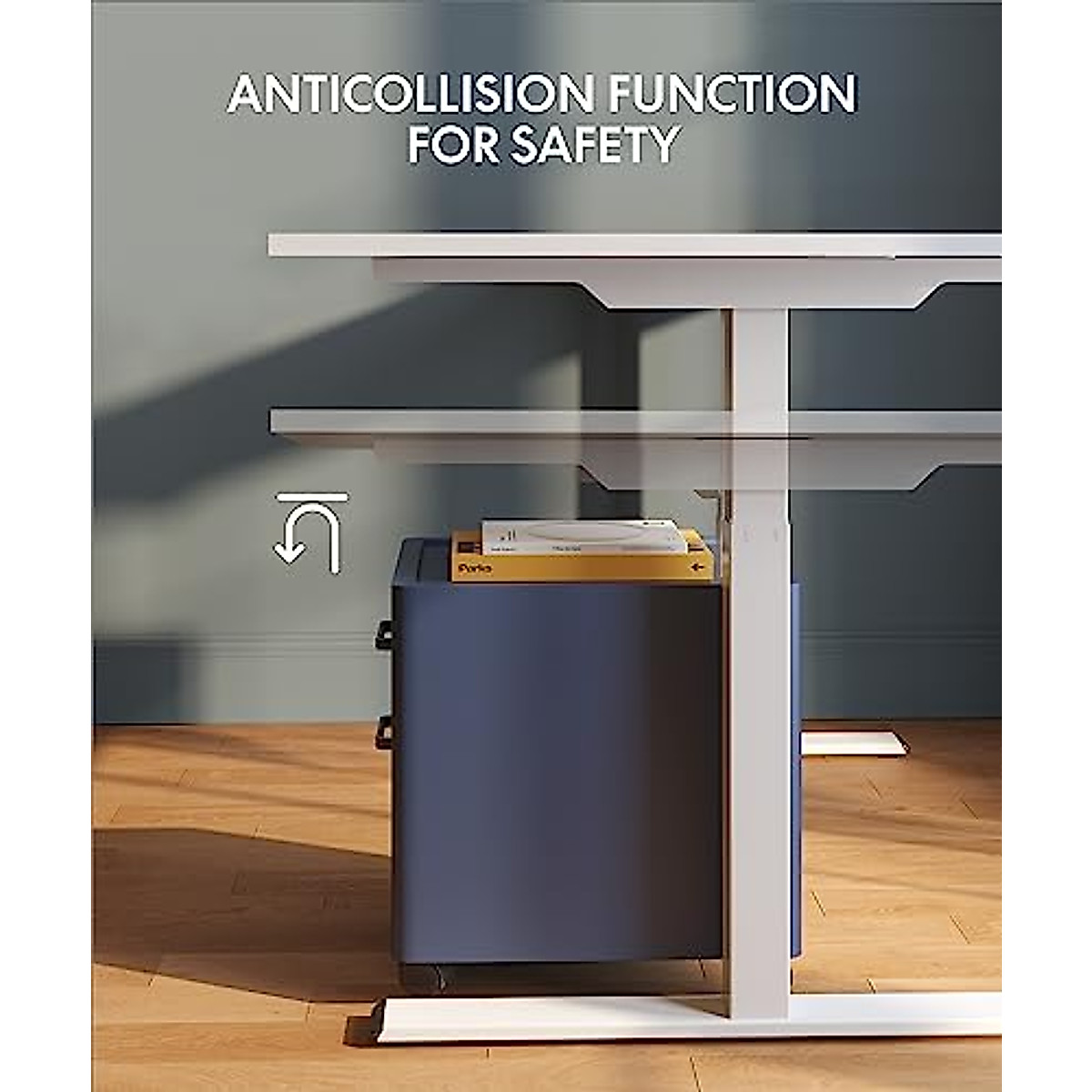 SANODESK 63-Inch Large Dual Motor L-Shaped Electric Height Adjustable Standing Desk - Reversible Panel - White Top/White Frame - Ideal for Gaming, Home Office or Computer Workstation
