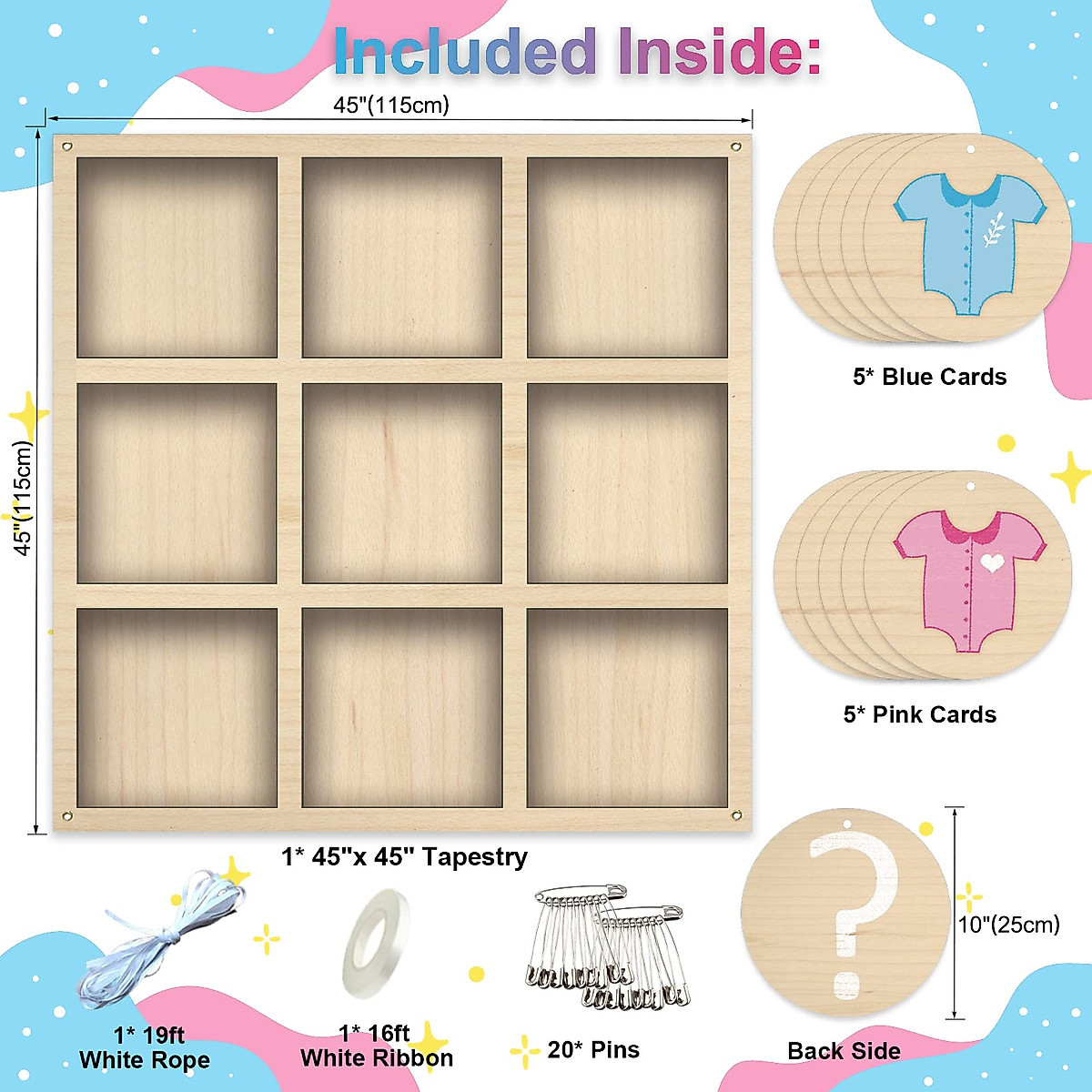 Gender Reveal Tic Tac Toe Board Game,Rustic Wooden Gender Reveal Games for He or She,Baby Gender Reveal Ideas Party Supplies,Boy Girl Sign,Baby Shower Gender Reveal Decoration kit