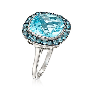 Ross-Simons 8.90 ct. t.w. Sky and London Blue Topaz Ring in Sterling Silver. Size 9