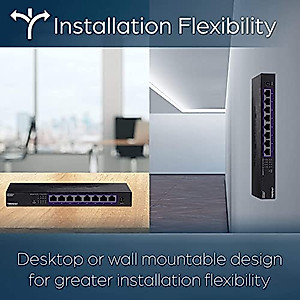 TRENDnet 8-Port Unmanaged 2.5G Switch,Wall Mountable, TEG-S380(Renewed),Black