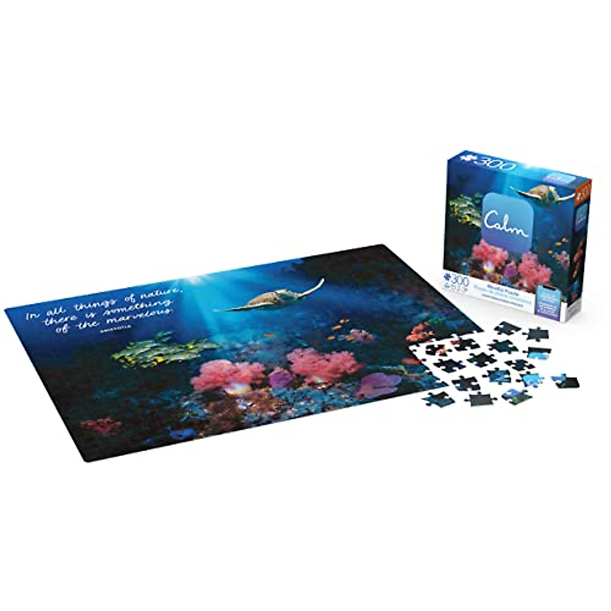 300-Piece Calm Jigsaw Puzzle for Relaxation, Stress Relief, and Mood Elevation, for Adults and Kids Ages 8 and up, Calm Coral