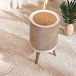 Small Trash Can with Lid Abstract Dusty Pink Shagreen Stingray Skin Texture Round Recycle Bin Press Top Dog Proof Wastebasket for Kitchen Bathroom Bedroom Office 7L/1.8 Gallon