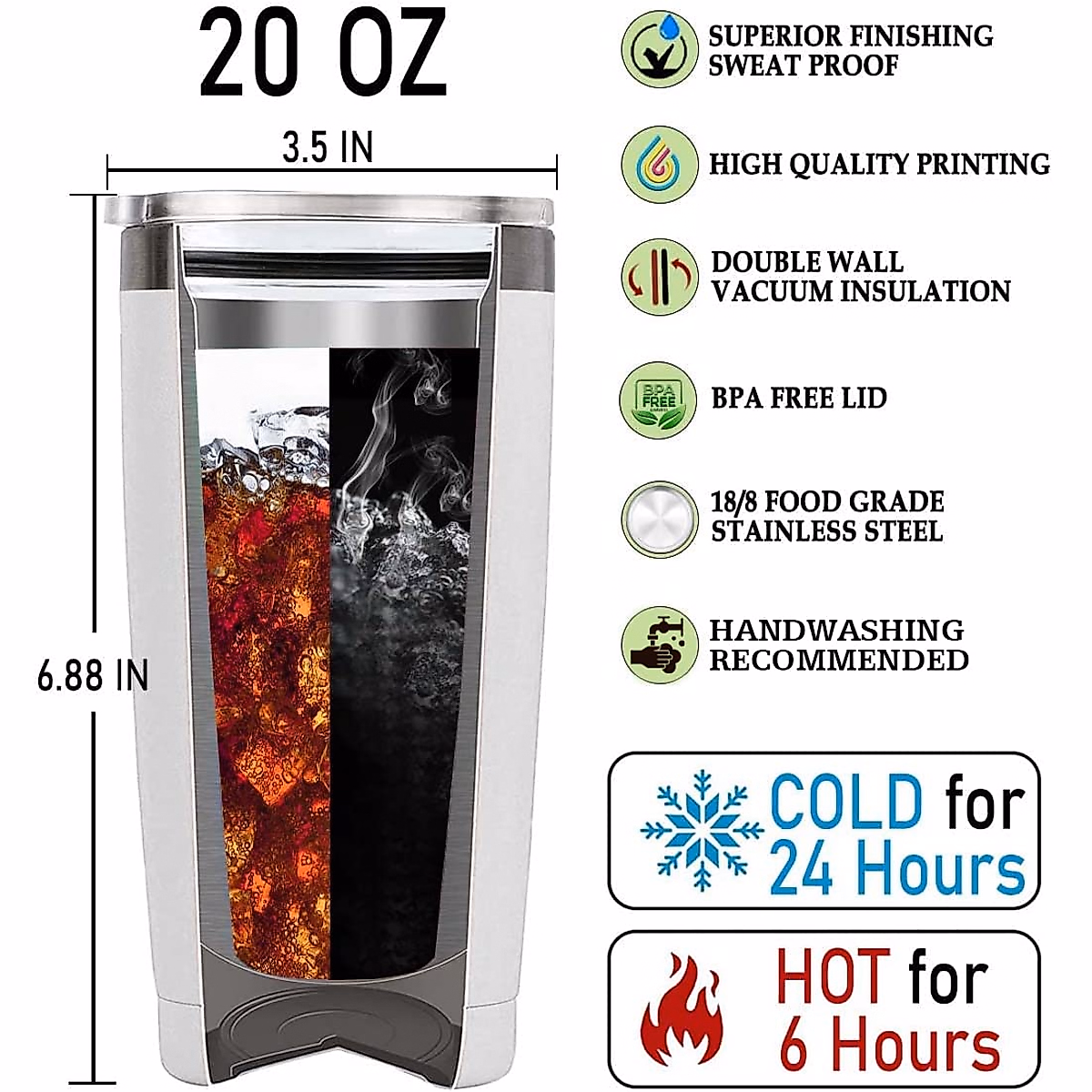 WONWIX Personalized Dragon Viking Tumbler Gifts for Men Dad Husband Friends Dragon Lovers Insulated Stainless Steel 20oz With Lid Travel Cup Coffee Mug Water Bottle Gift