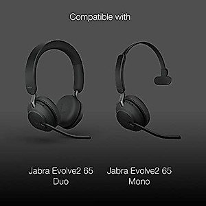 Ear Cushions Pads for Jabra Evolve2 65, Elite 45h, Evolve2 40, Bluetooth and Corded USB Headsets, Global Teck 2pk Replacement Spare Leatherette Ear Cushion (2-Pack Ear Cushions)